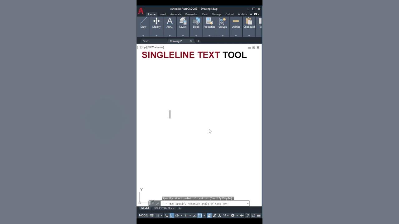 AutoCAD Tutorial 34 How to use Single line Text tool #autocad #design #3dmodeling - YouTube