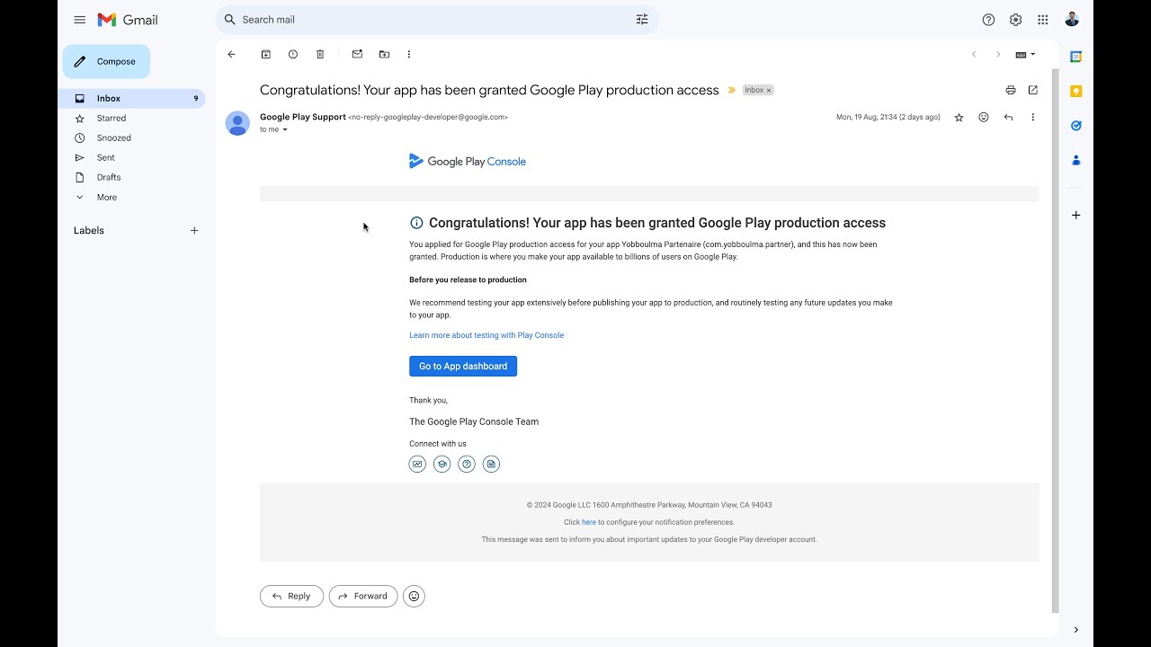 🤩 Congratulations! Your app has been granted Google Play production ...