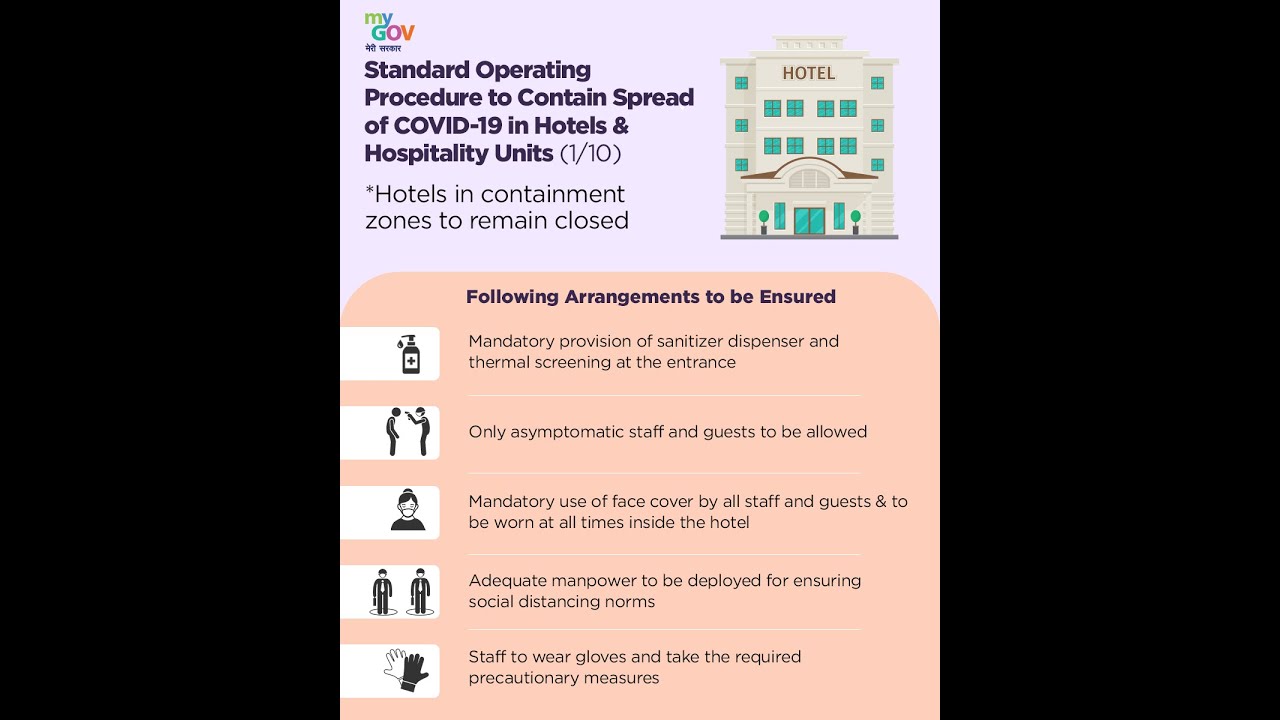 Standard Operating Procedure to Contain Spread of COVID-19 in Hotels ...