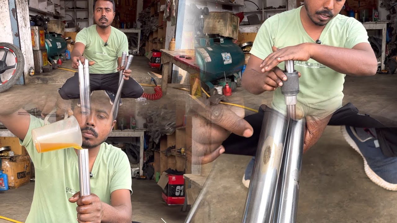 Shocker pipe and shocker oil seal replacement सोकर - YouTube