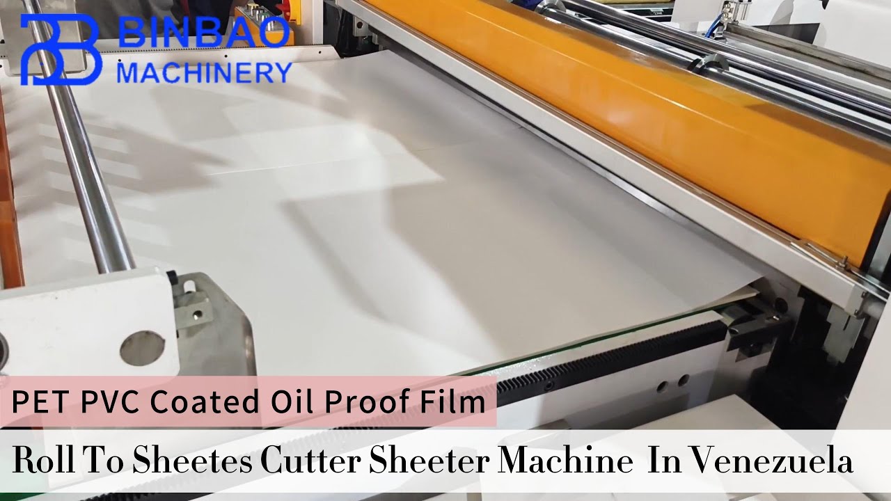 PET PVC Coated Oil Proof Film Roll To Sheets Cutter Sheeter Machine In ...