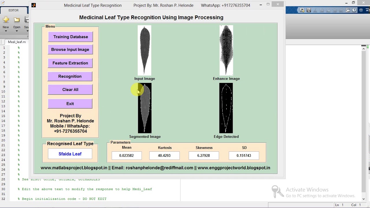 Matlab Code For Medicinal Leaf Recognition And Classification Using