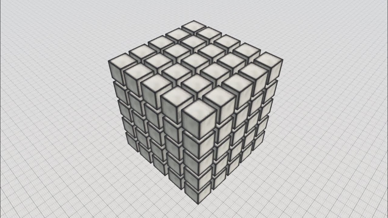 Oddly Satisfying Physics Simulation Dropping 125 Steel Cubes from 400 ...