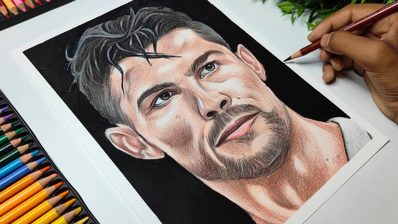 Let's Draw Cristiano Ronaldo 🔴 LIVE, Step by step Tutorial Part 02 ...