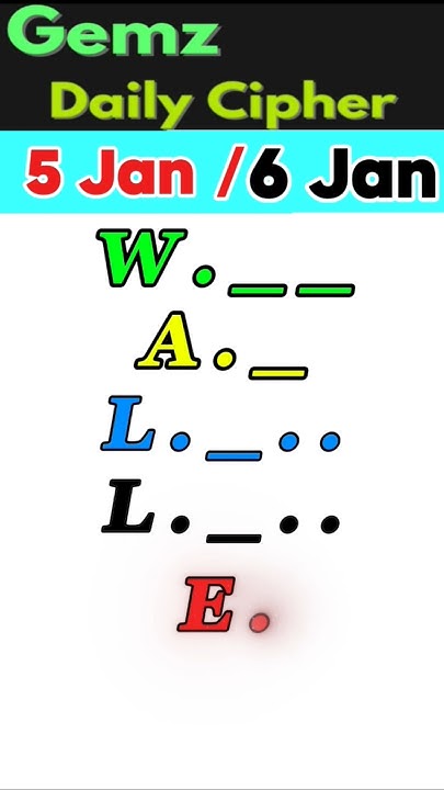 Gemz daily code today 5 January | gemz daily cipher codel gemz morse code 5 Jan #gemz #code #bot ...
