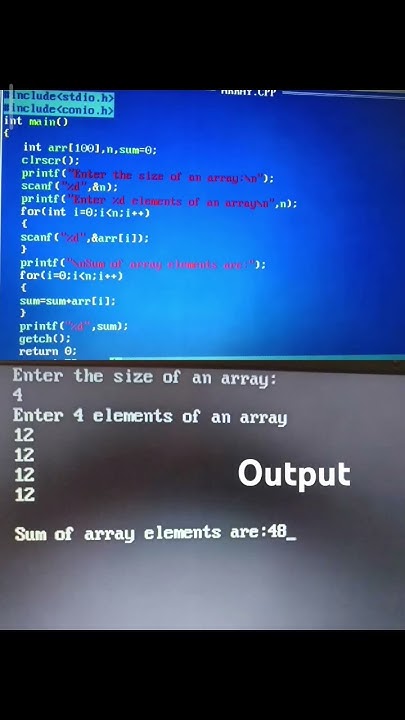 Sum of array elements in C #coding #programming #bigfigures #howtosolvemathspuzzles - YouTube
