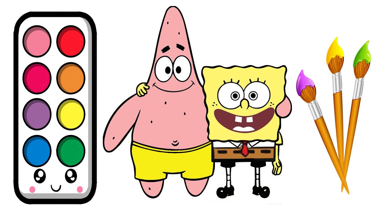 How To Drawing and Coloring Spongebob and Patrick Easy Step By Step ...