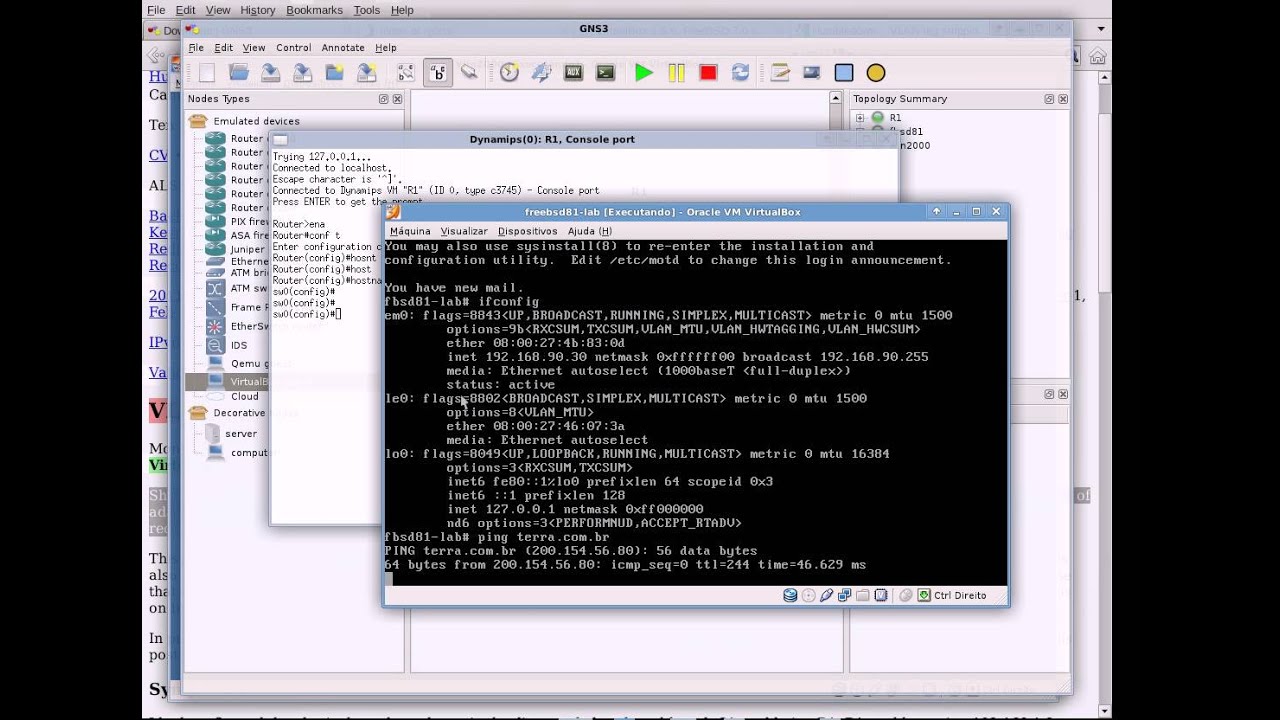 Gns3 Virtualbox 412 No Freebsd Youtube