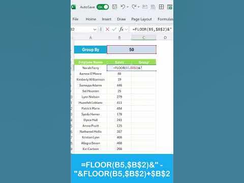 Number Grouping using Formula in Excel #exceltips - YouTube