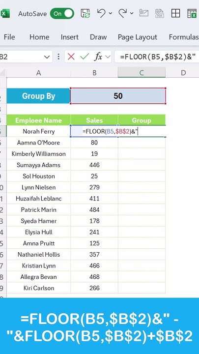Number Grouping using Formula in Excel #exceltips - YouTube