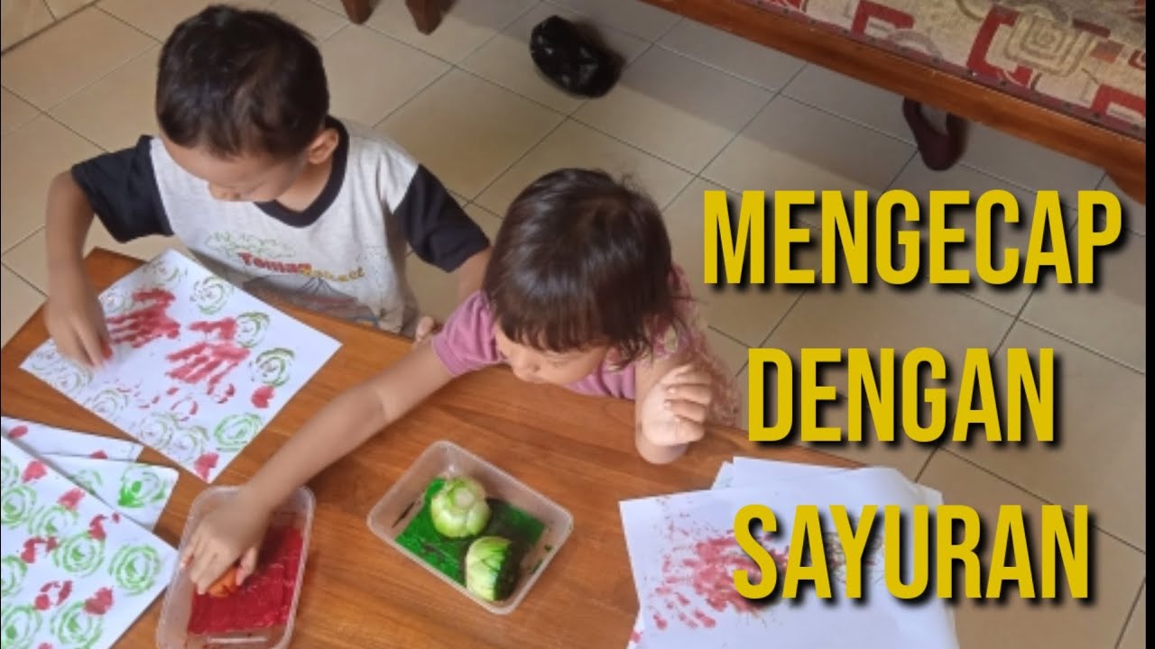 Mengecap dengan sayuran#paud#dirumahaja#anakusiadini#mengecap#seni# ...