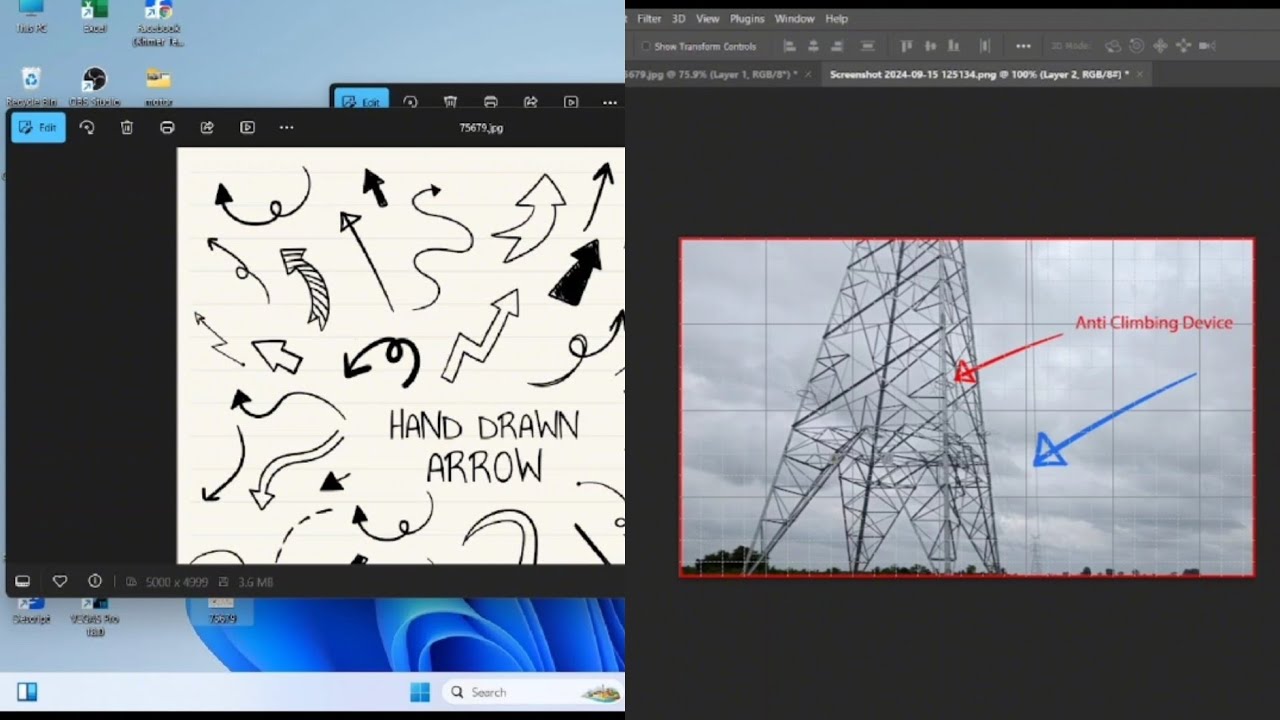 How to crop arrows from a picture into adobe Photoshop - YouTube