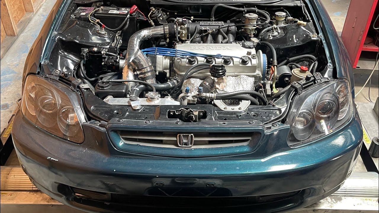 Bone Stock D16 Civic To Fully Built And Turboed Final Tune - YouTube