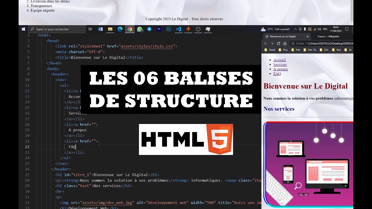 10 Les Balises De Structure Html5 Menu Entête Section Structure Page Web Html5 Css3 7135