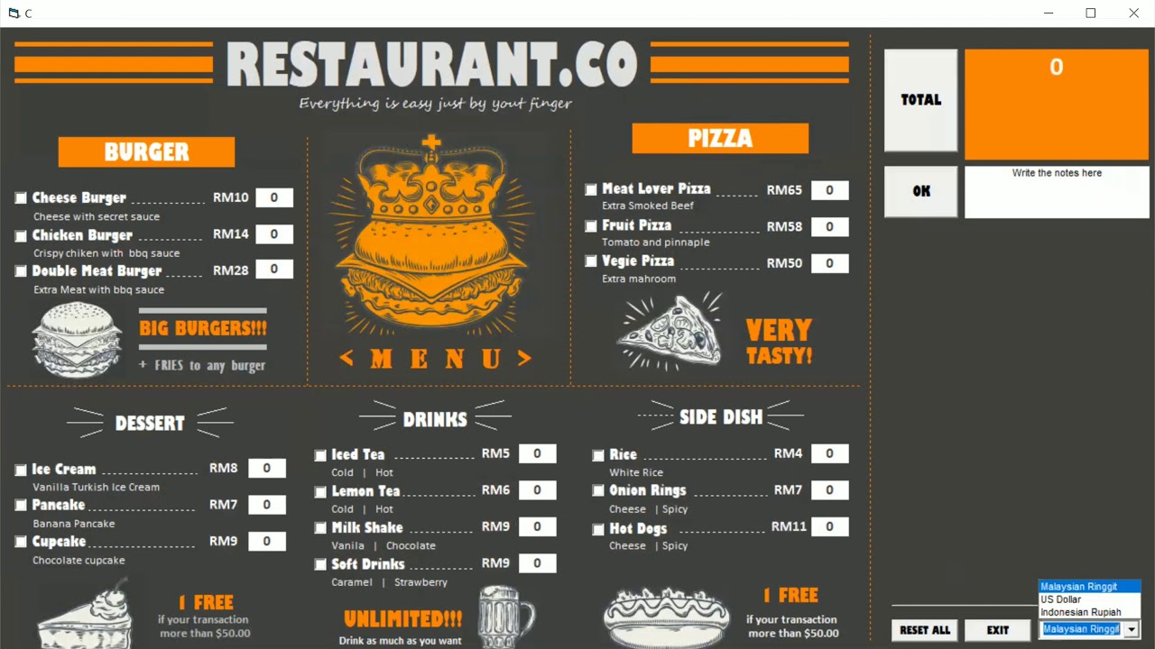 Membuat Menu Fast Food menggunakan Visual Basic 6.0 - YouTube