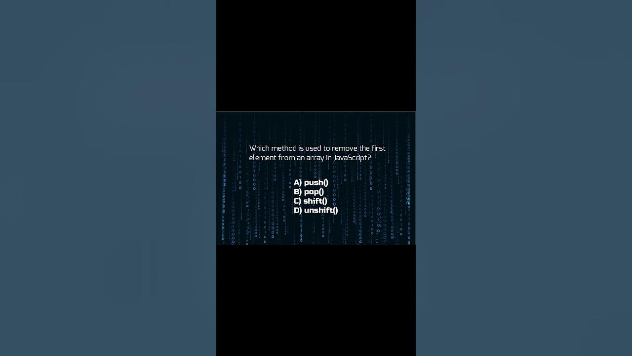 Remove the First Element from an Array in JavaScript? #javascriptbasics #webdevelopment - YouTube