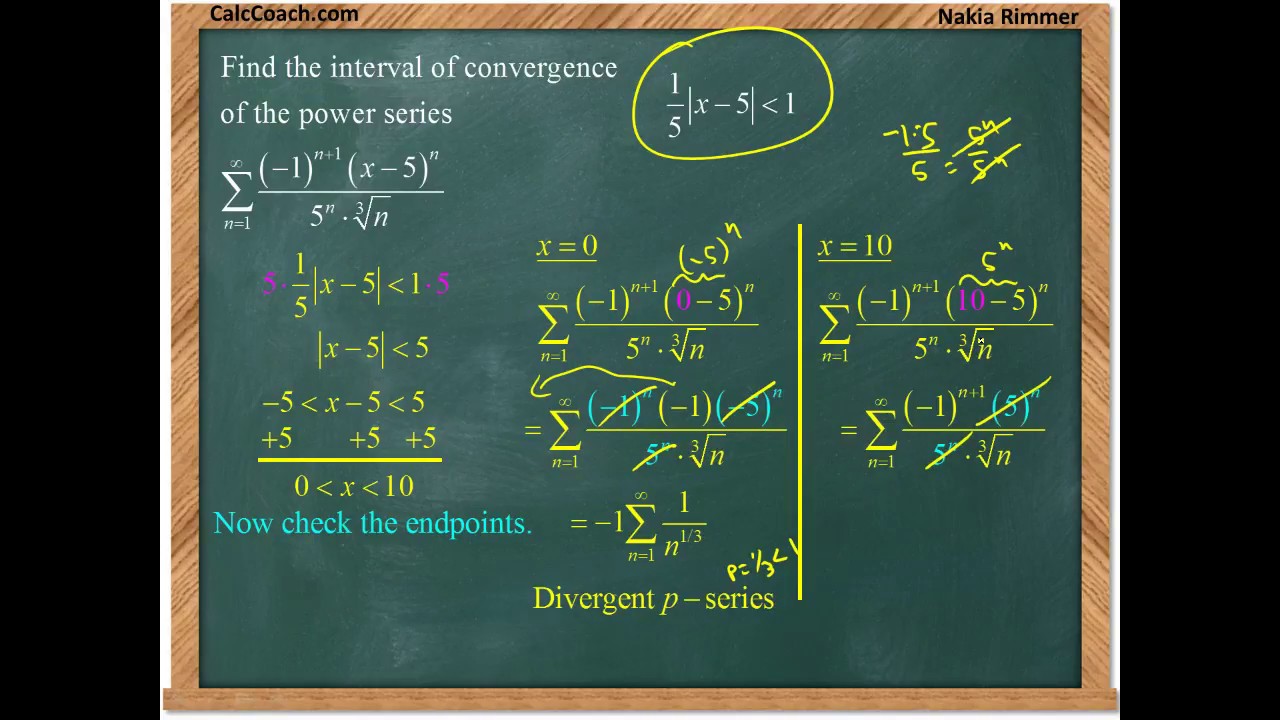 Interval of Convergence Example 1 - YouTube