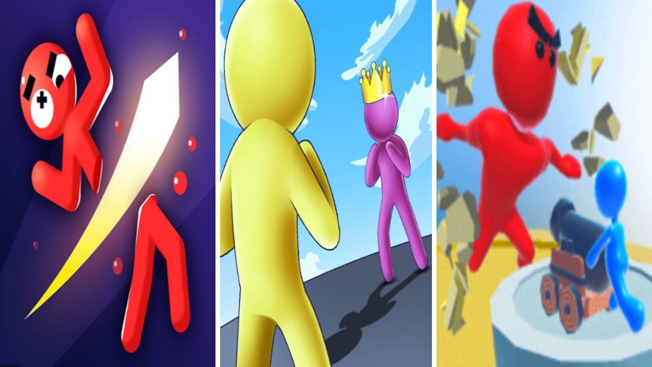 STICKMAN RAGDOLL RUN vs GIANT RUSH vs GIANT INCOMING! - Triple Game ...