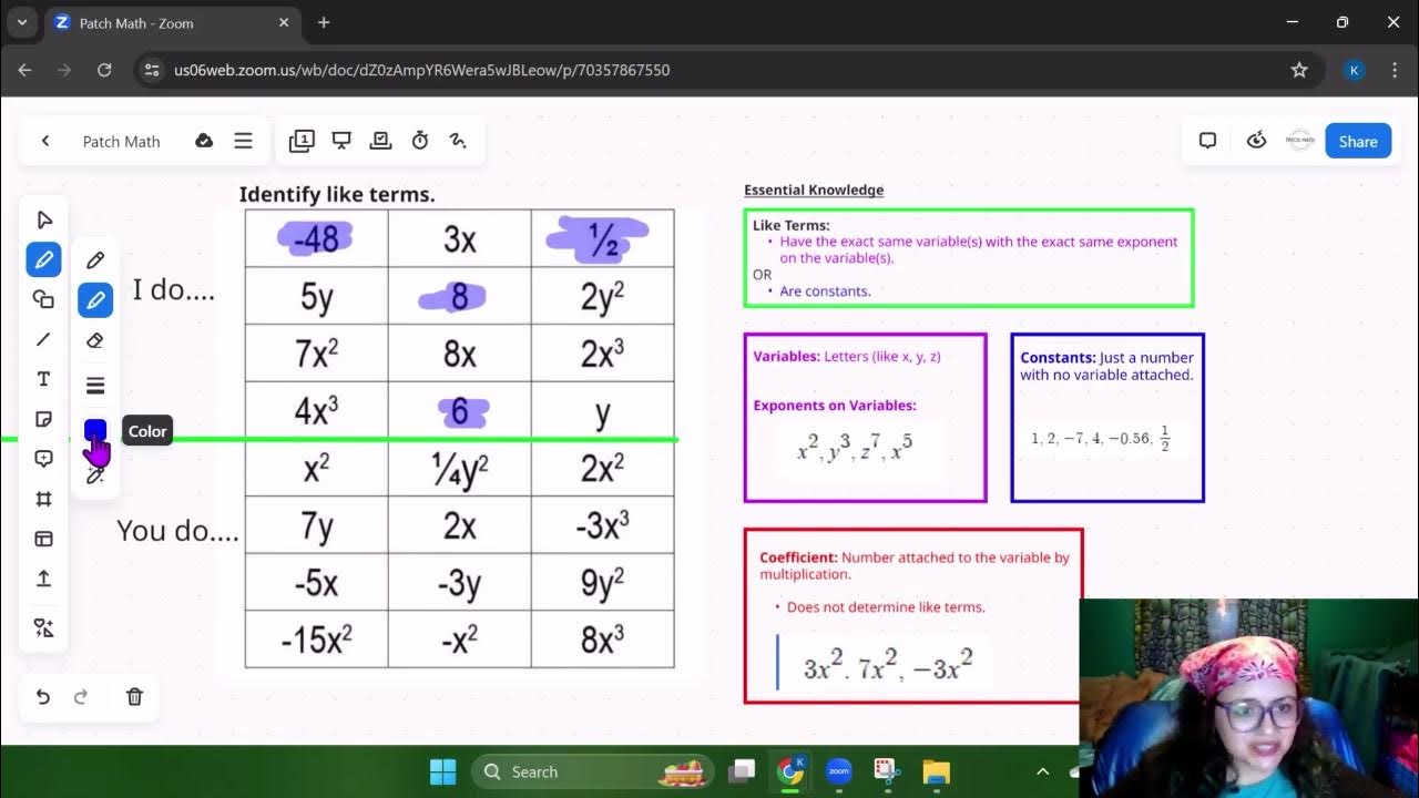 Identifying like terms- Algebra 1 - YouTube