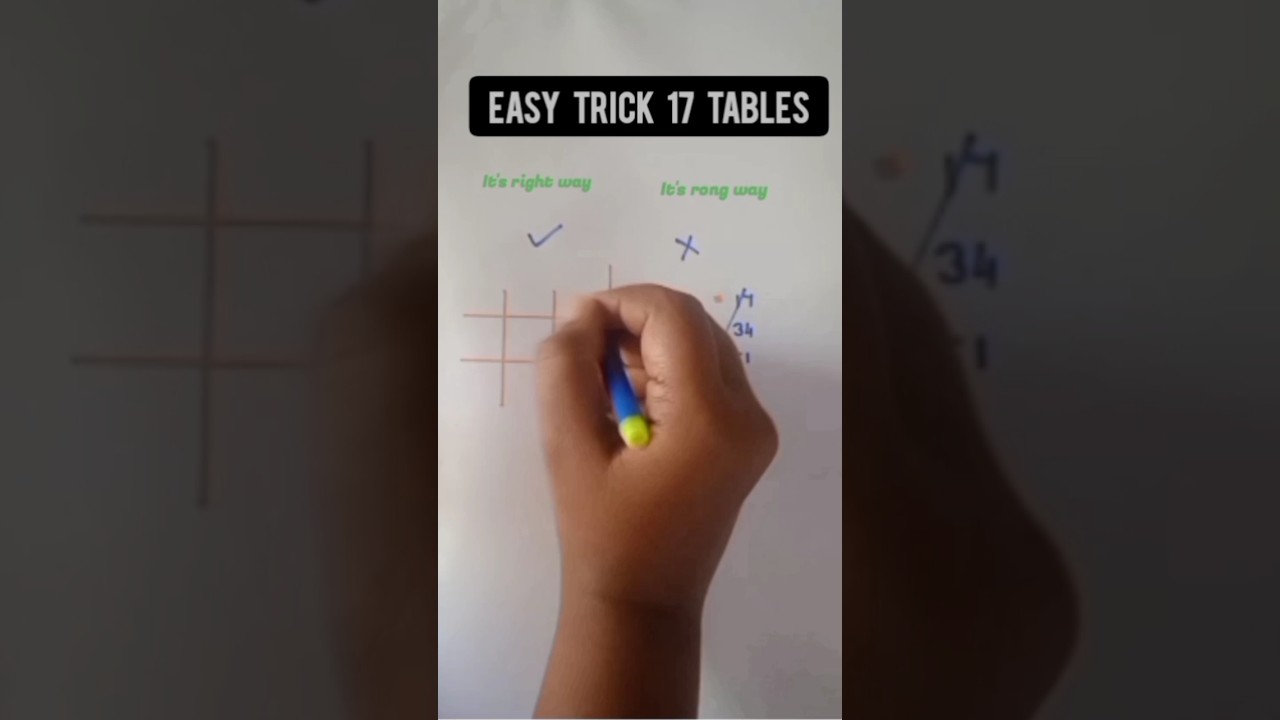 💥easy learning 17 table tricks #easy convey to 17 tables #ytshorts # ...