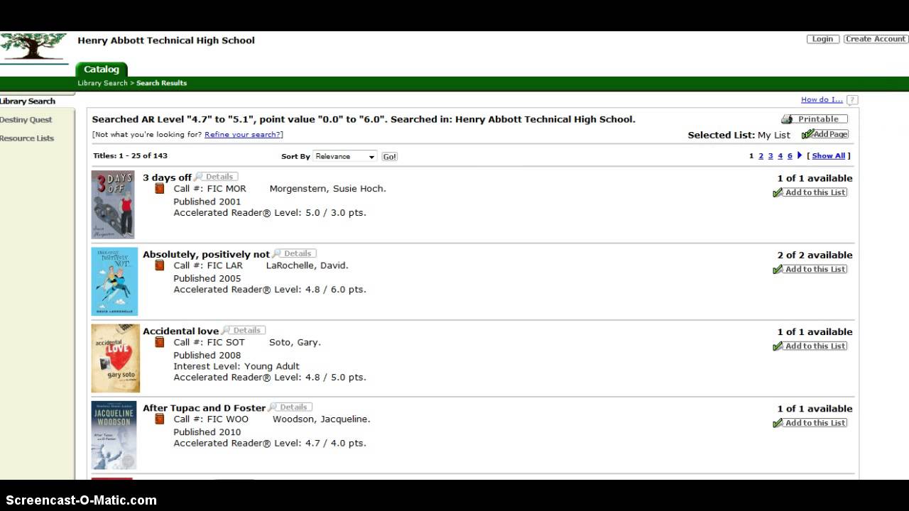 Using Destiny to find an AR book - YouTube