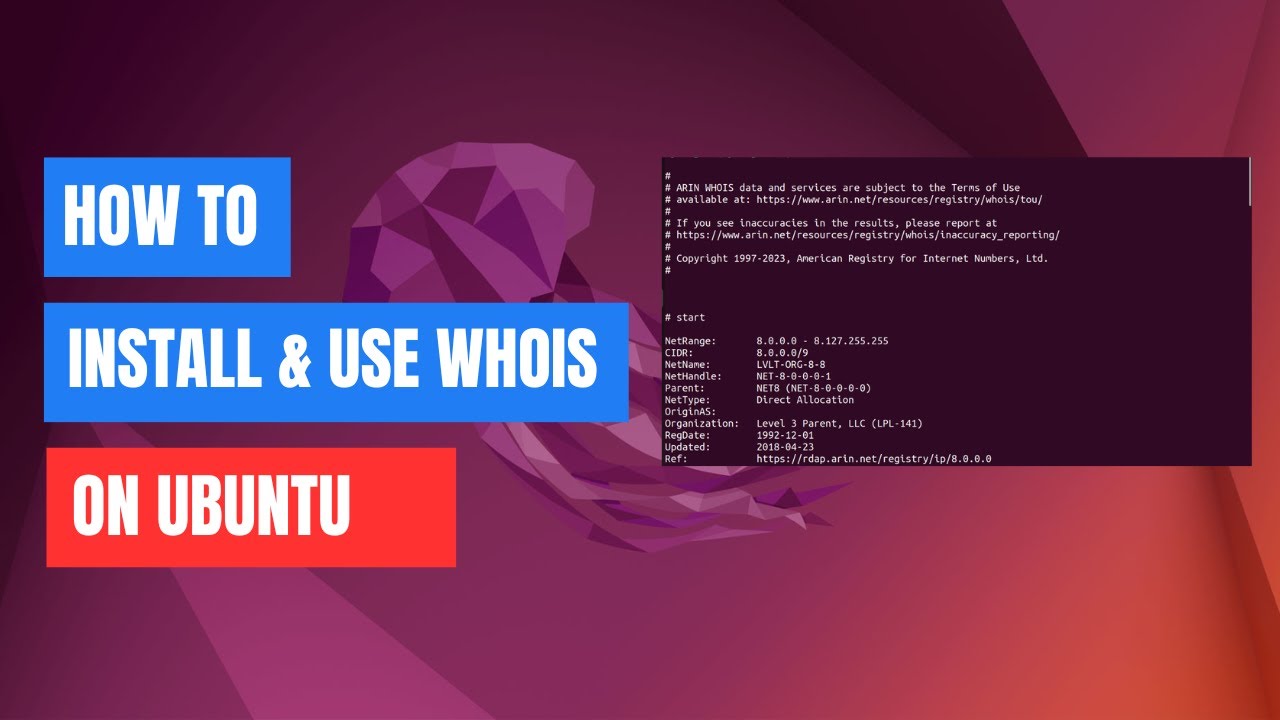 How to Install and Use WHOIS on Ubuntu - YouTube