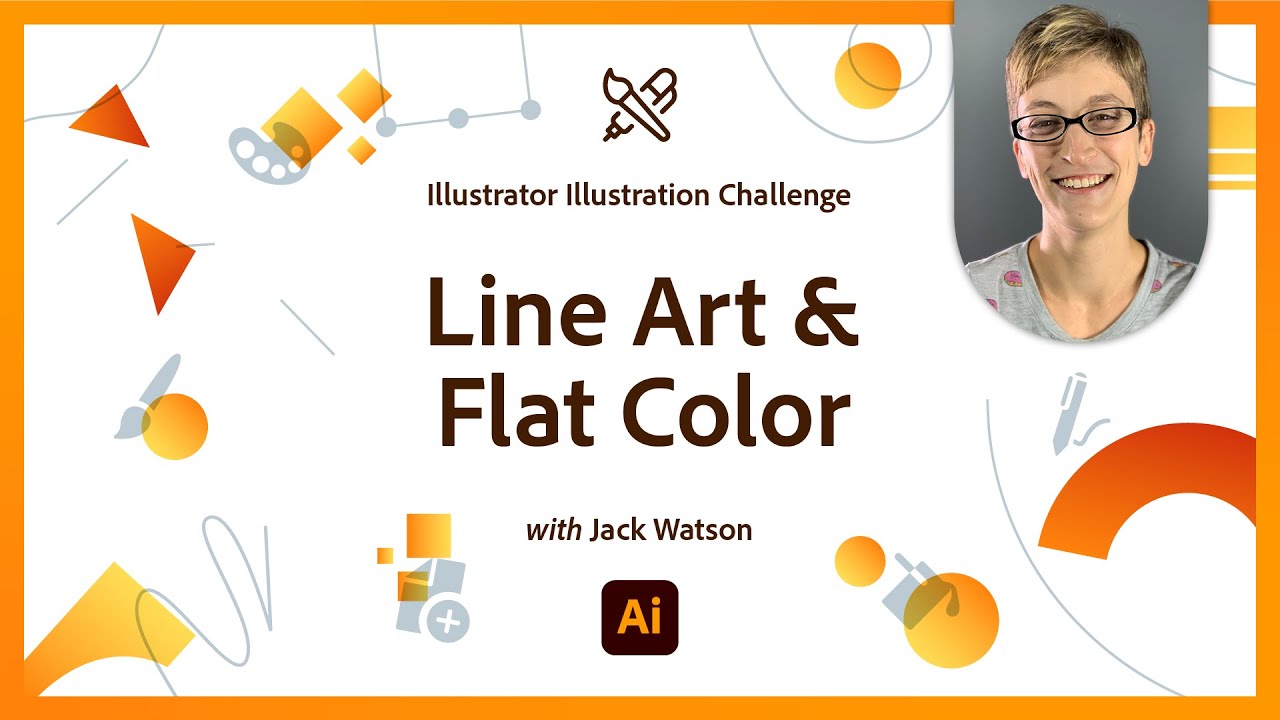 Line Art and Flat Color | Illustrator Illustration Challenge - YouTube