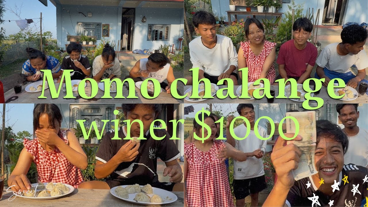 First ever momo challenge with family #funny#foryou#challenge#nepal# ...