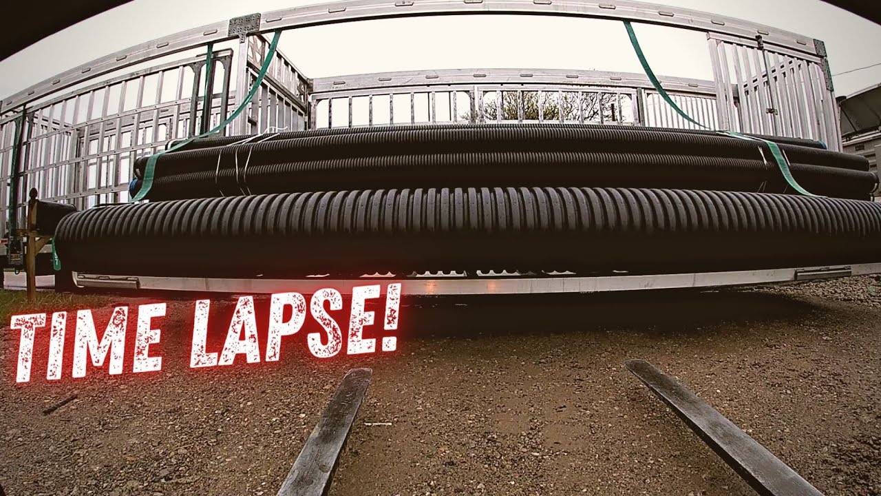 Unloading ADS Pipe! (Time Lapse) - YouTube