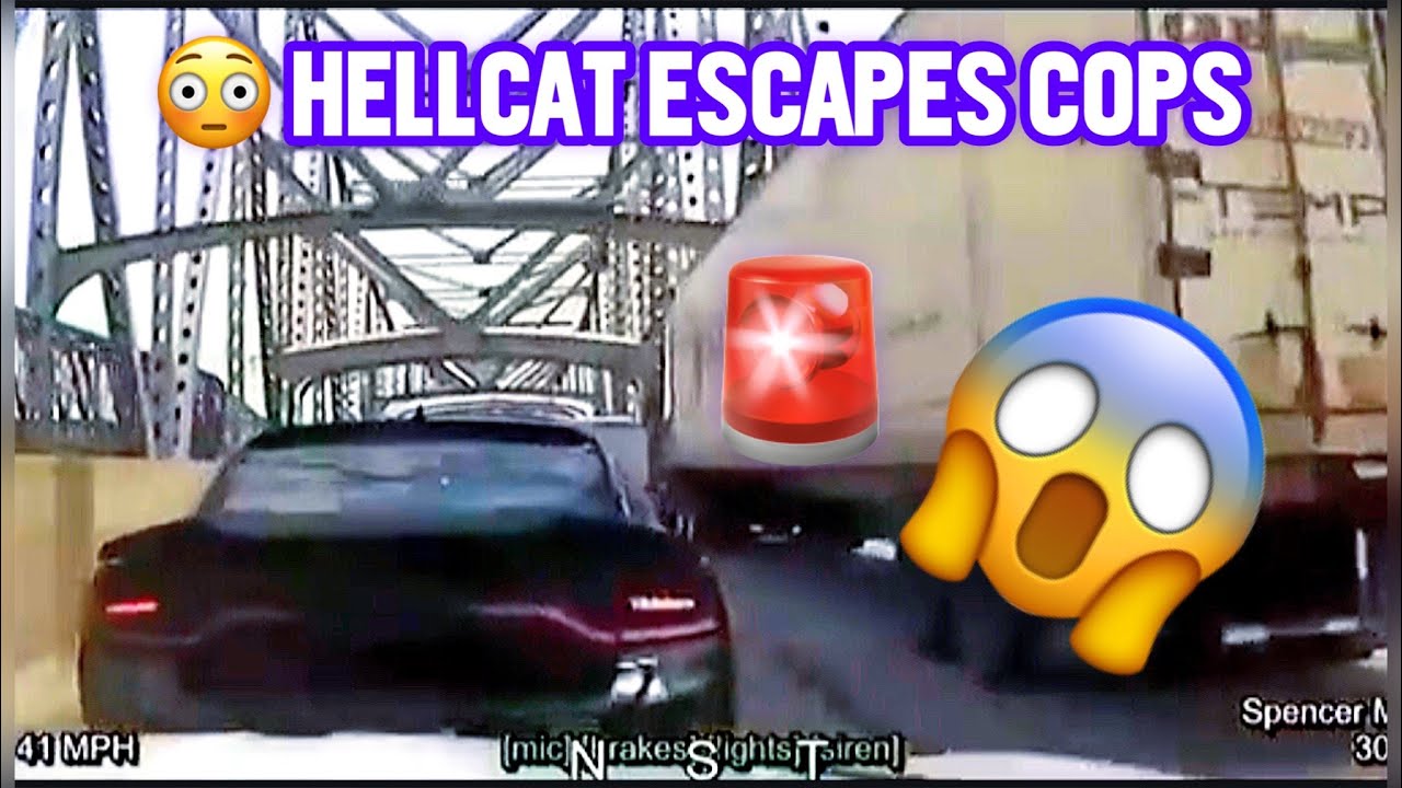 😱 Charger Hellcat Crosses State Lines and Escapes Police - YouTube