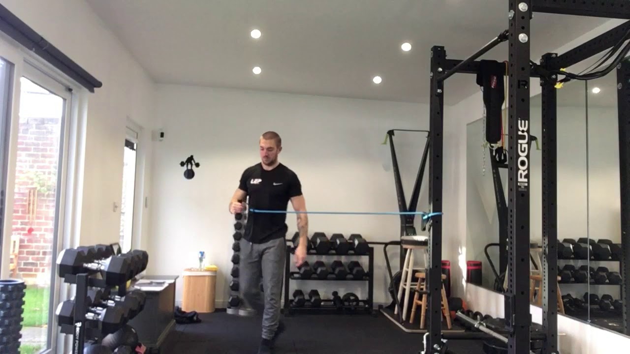 External shoulder rotation - resistance bands - YouTube