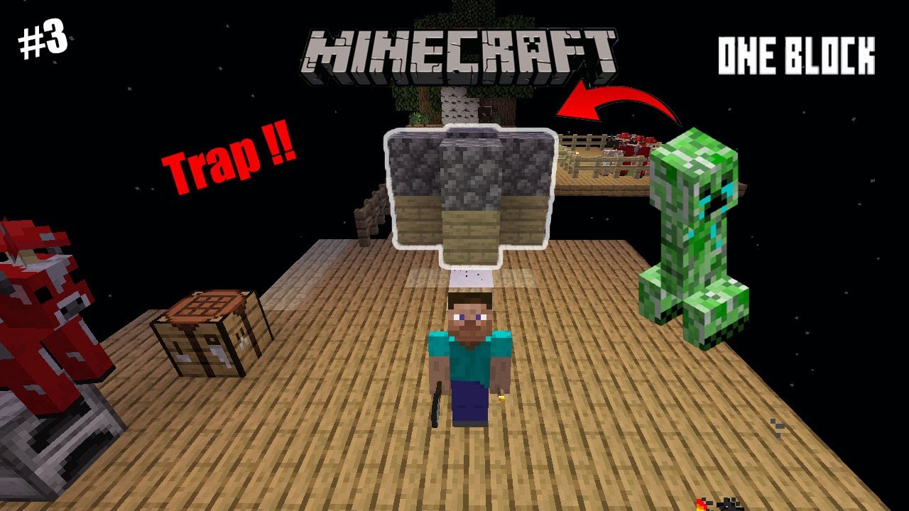 Minecraft But Trap Mobs In One Block Part 3 | Gamer Boi - YouTube