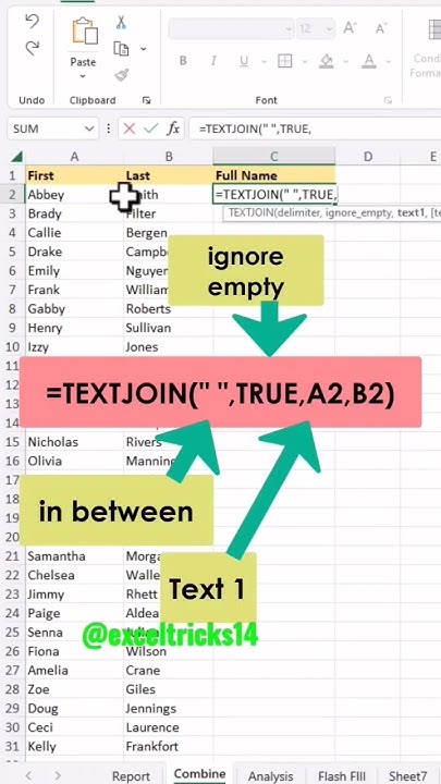 How to use textjoin formula in excel |difference Between Concatenate & text join |Advance excel ...