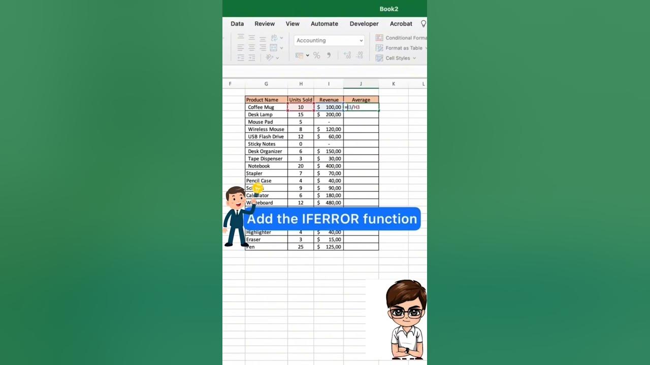 Using Iferror Excel Exceltips Youtube