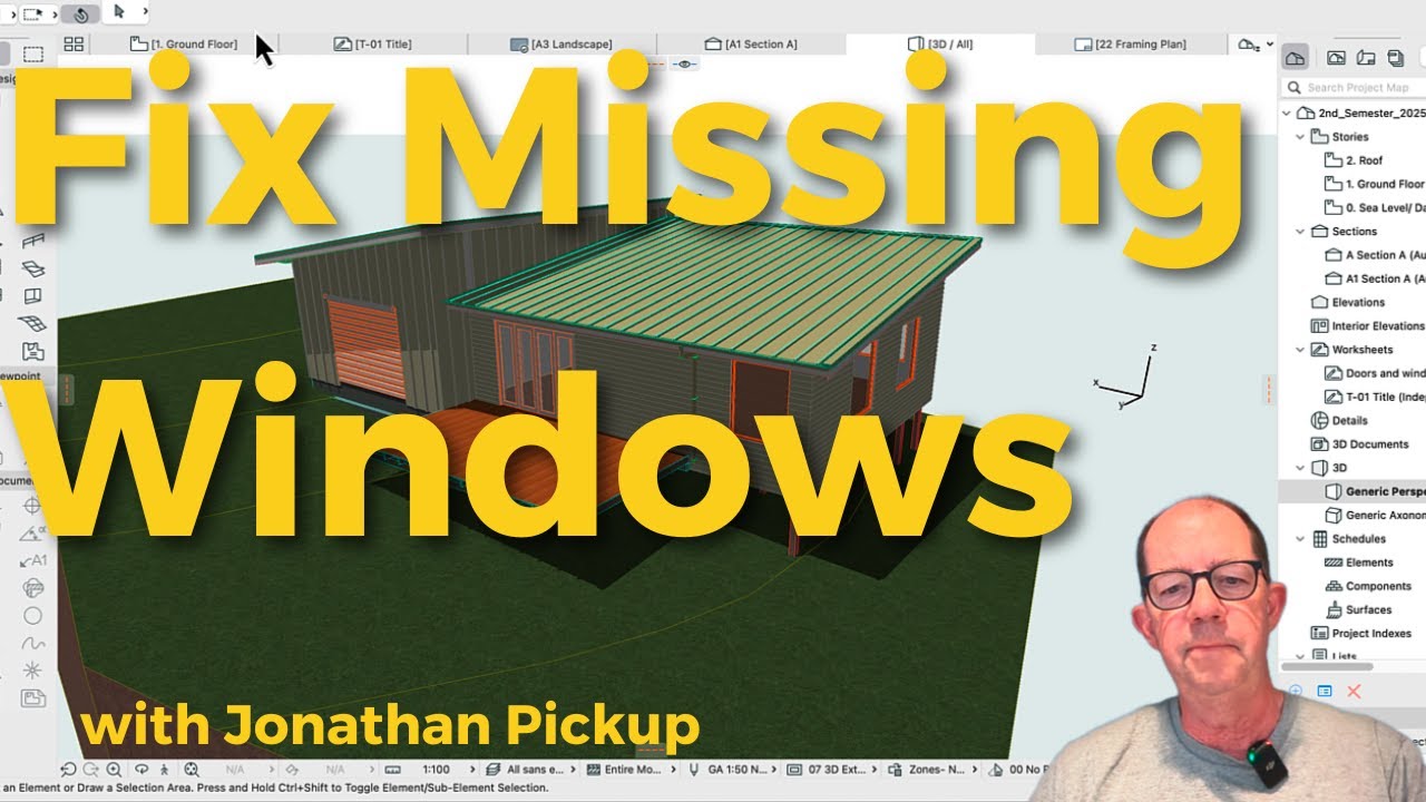 Archicad - how to fix missing windows - YouTube