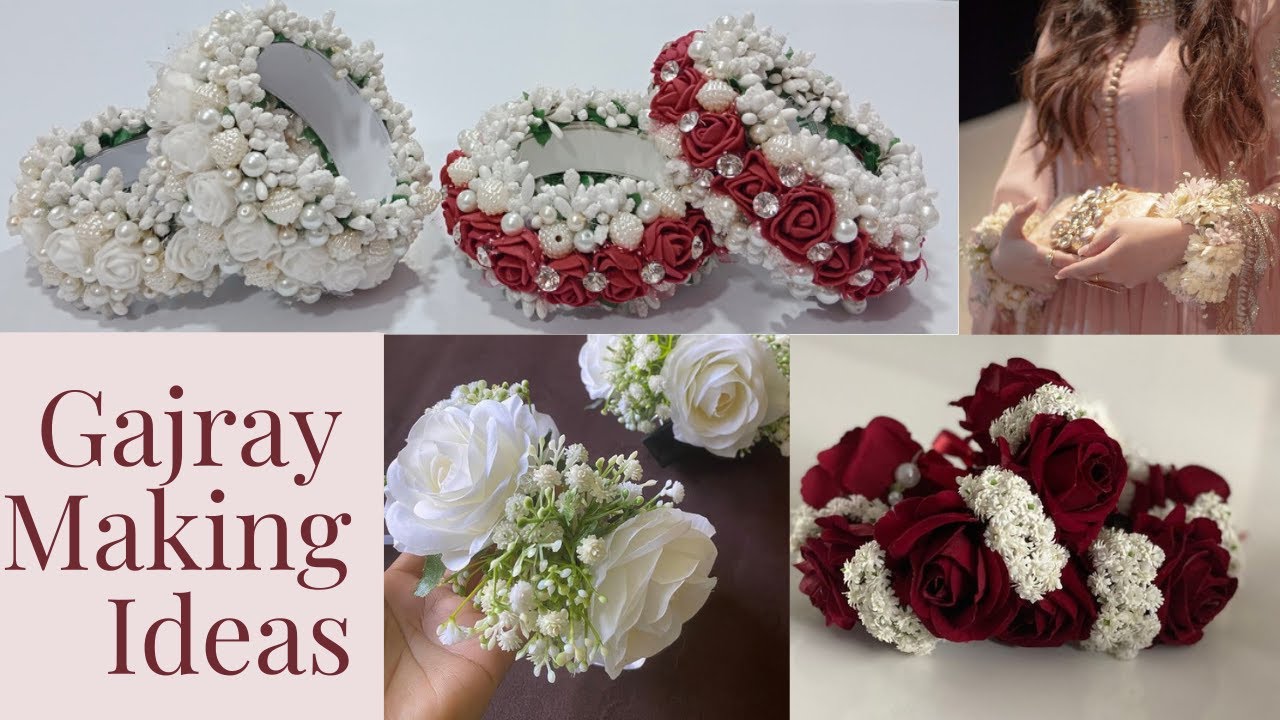 How to make Artificial Gajray / Bridal Floral Braclet / Nikkah ...