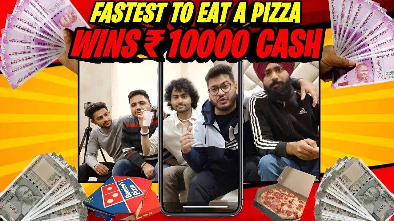 Fastest To Eat A Pizza Wins 1 Lakh Rupay | EAT & WIN | Pizza Challenge ...