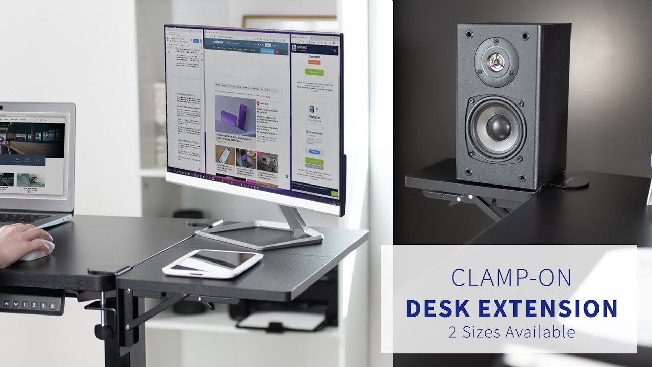 DESK-EXT09 Clamp-on 6" x 9" Desk Extension by VIVO - YouTube