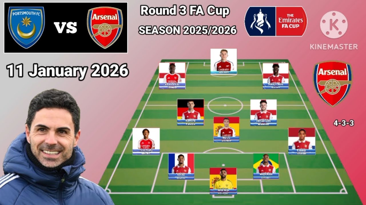 Portsmouth vs Arsenal ~ Potential Line Up Arsenal Round 3 FA Cup Season ...