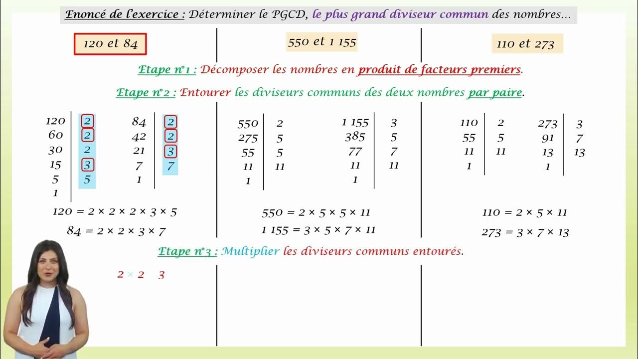Calculer le PGCD (plus grand diviseur commun) de deux nombres - YouTube