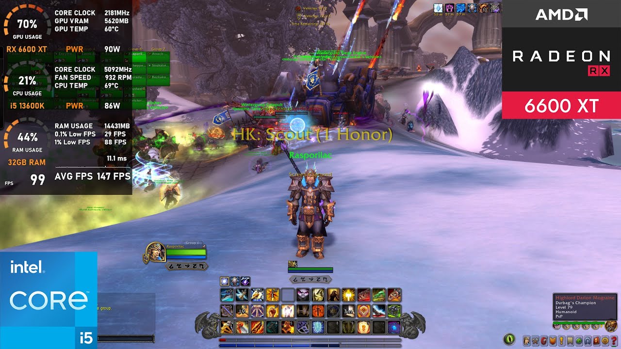 RX 6600 XT : World of Warcraft: The War Within - YouTube