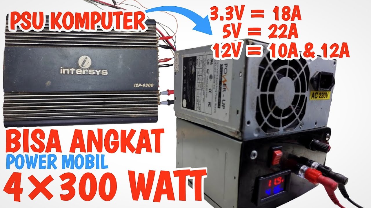 JANGAN DIBUANG DULU‼️MODIF PSU KOMPUTER BEKAS BISA ANGKAT POWER MOBIL 4 ...