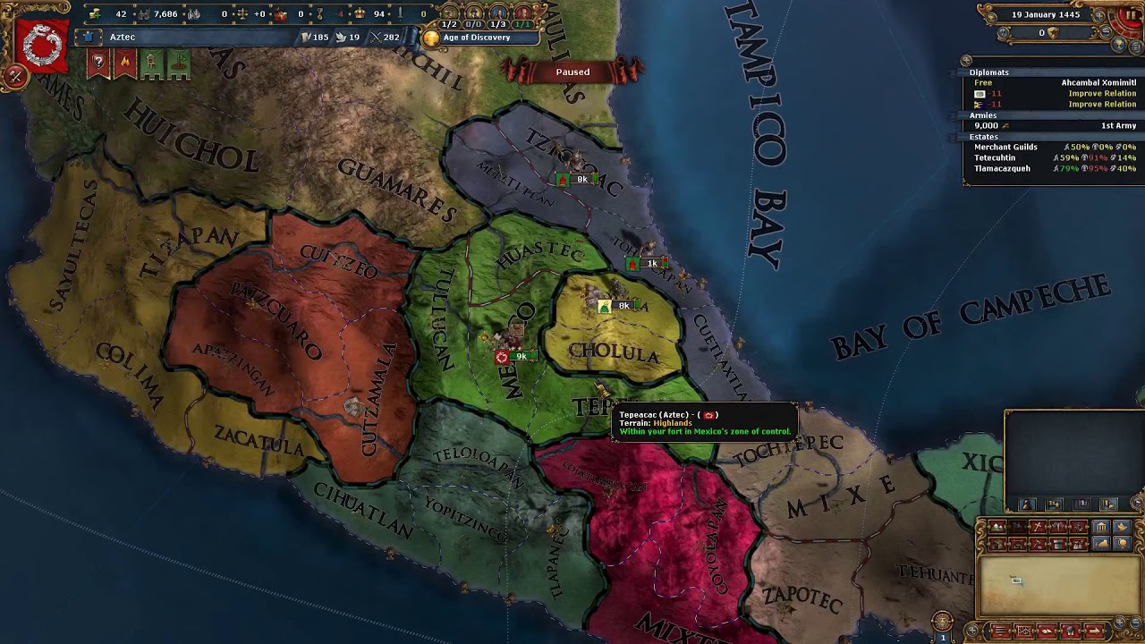 Eu4 Aztec Sunset Invasion on very hard. Derp with DOOM and unite Mexico ...