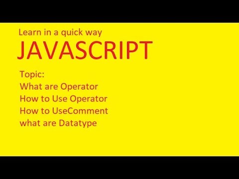 Learn Javascript Second Topic what are Operator, How to Use Operator ...