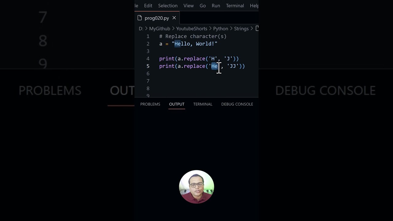 Python Replace Characters In A String Python Strings Shorts Hindi Python Replace Characters In A String Python Strings Shorts Hindi