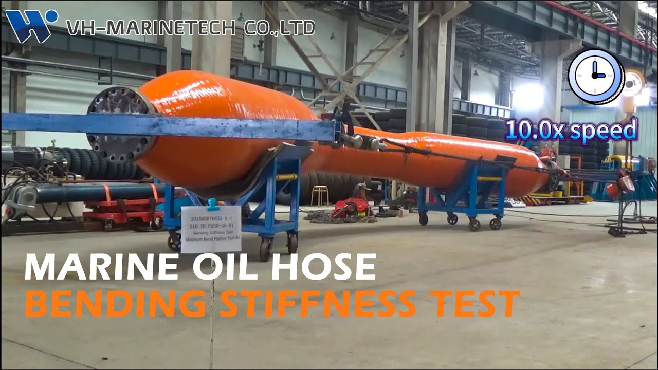 Marine oil hose Bending Stiffness Test | Minimum bend test radius - YouTube