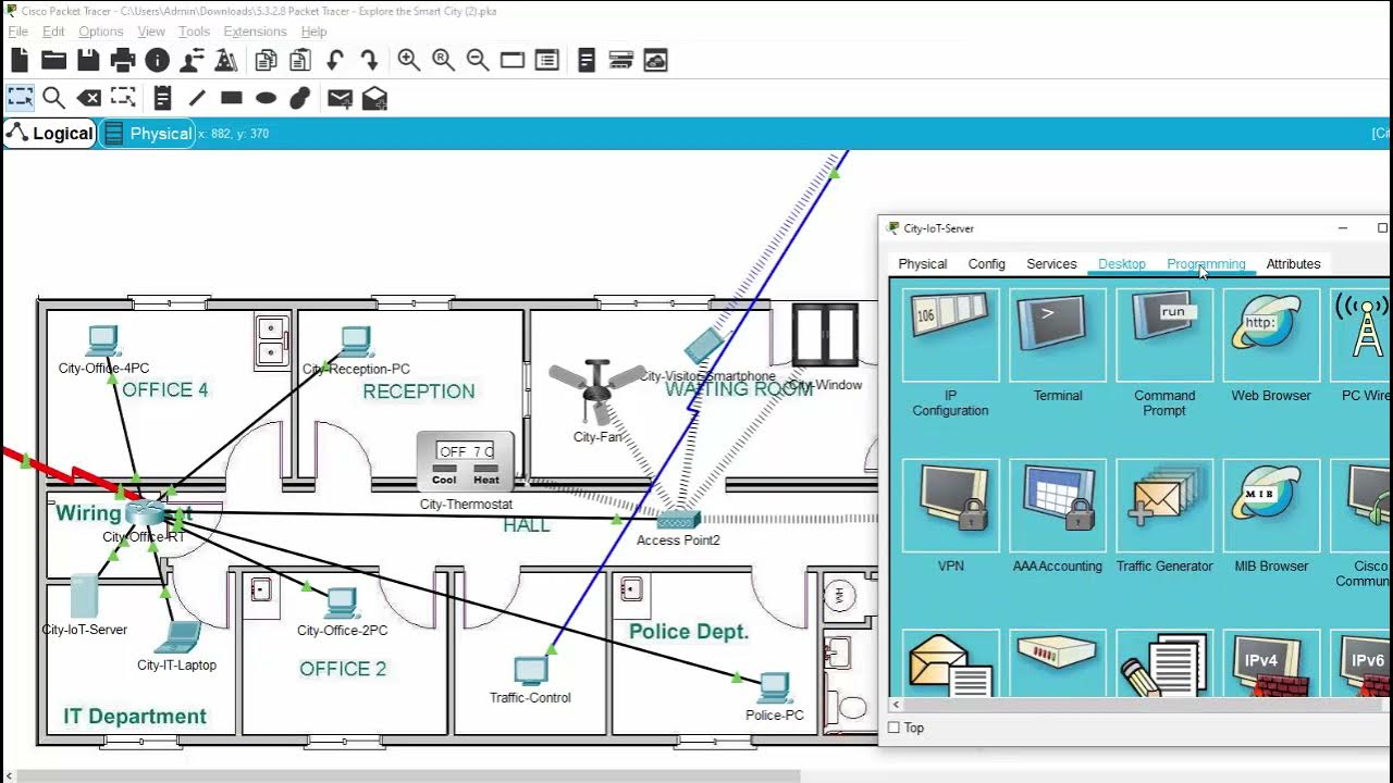 IoT packet tracer - the smart city operation center - YouTube