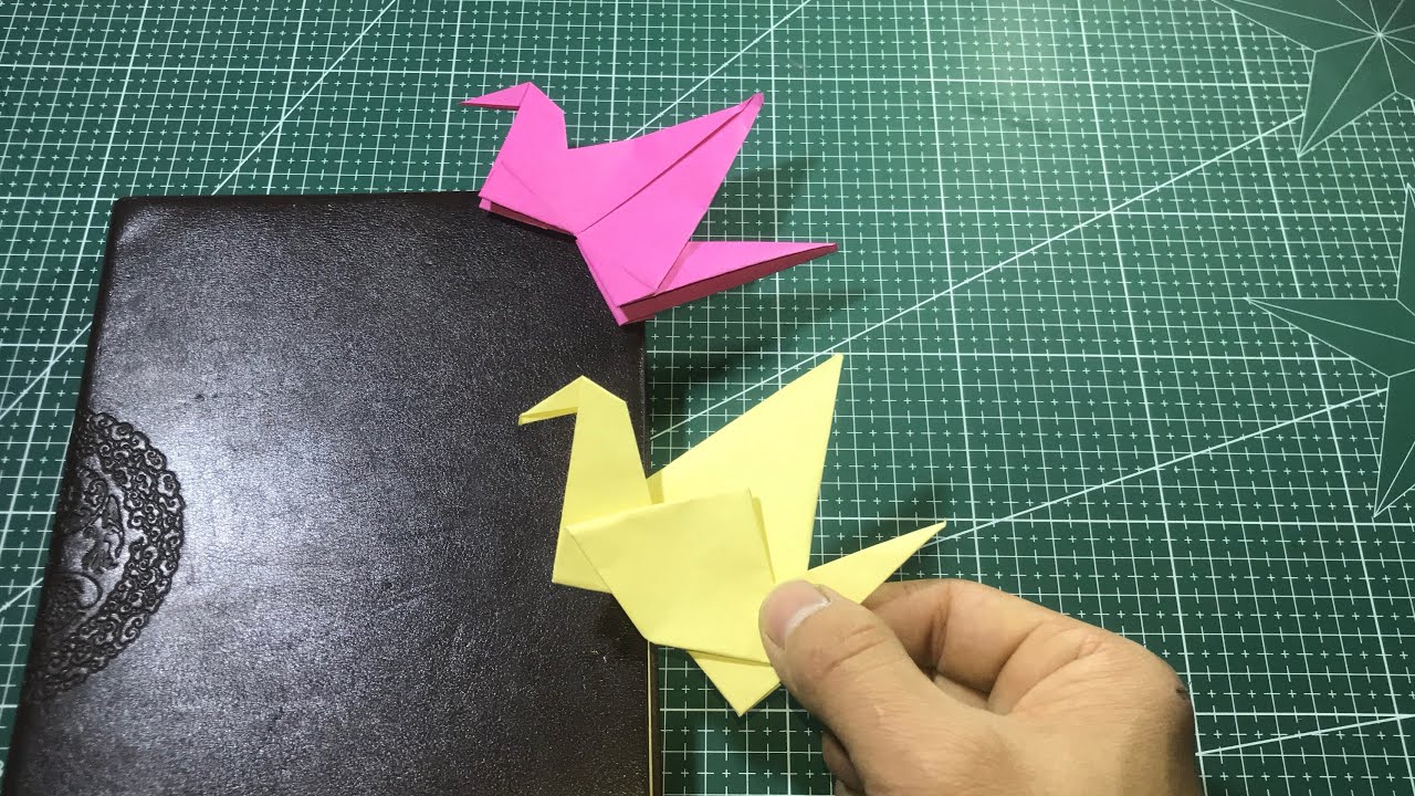 Origami Crane paper bookmark 🔖 tutorial. DIY with Sai Naung - YouTube