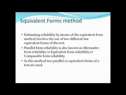 Equivalent Forms method of Reliability in English - YouTube