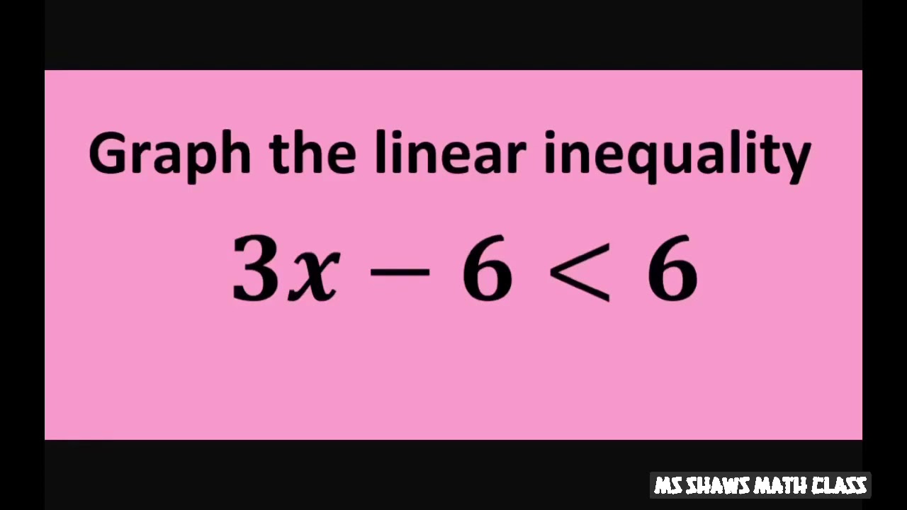Graph linear inequality 3x - 6 less than 6. College Algebra - YouTube
